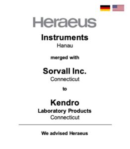Heraeus Instruments GmbH merged with Sorvall Inc. to Kendro Laboratory ...