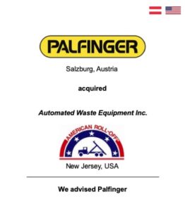 PALFINGER erwirbt AMERICAN ROLL - OFF - HSCie GmbH • Hübner Schlösser & Cie